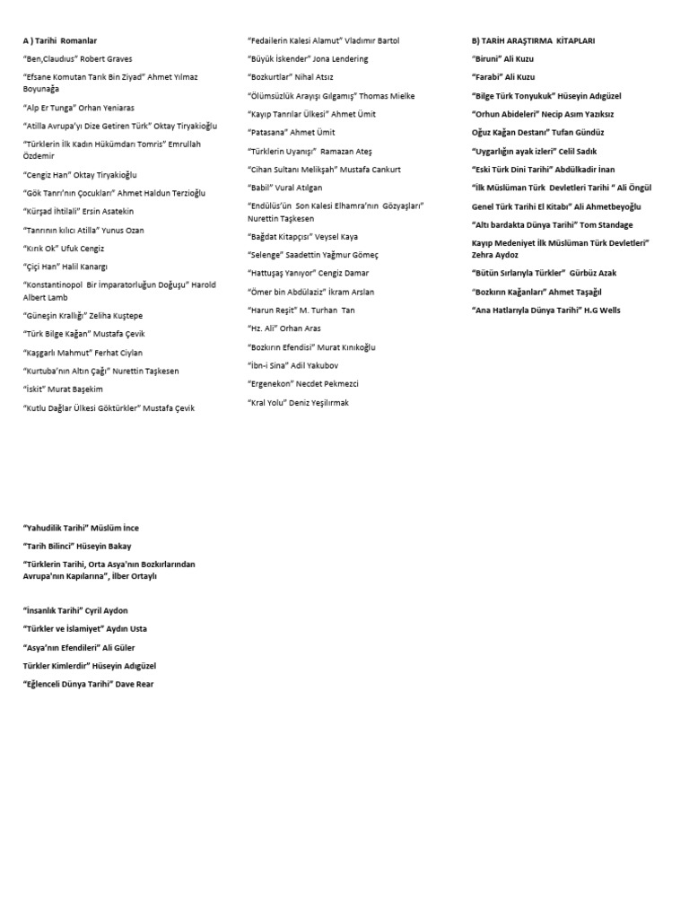 9 .Siniflar Tari̇h Ki̇tap Okuma | PDF