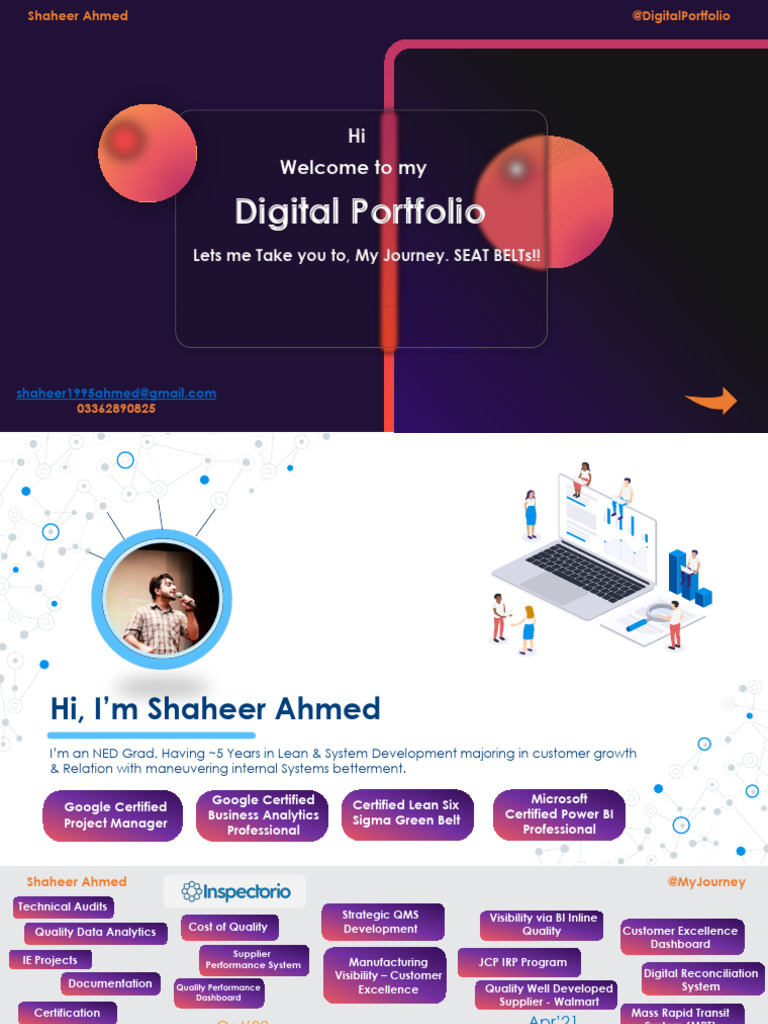 Digital Portfolio Shaheer Ahmed | PDF | Calibration | Production And Manufacturing