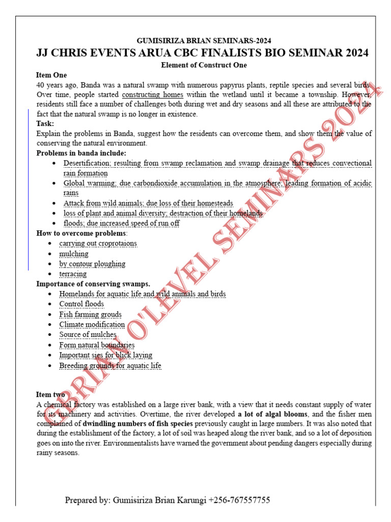 Olevel Bio Seminars 2024 | PDF | Maize | Soil
