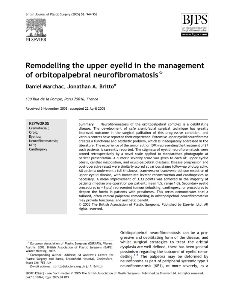 Remodelling The Upper Eyelid in The Management of | PDF | Ophthalmology ...