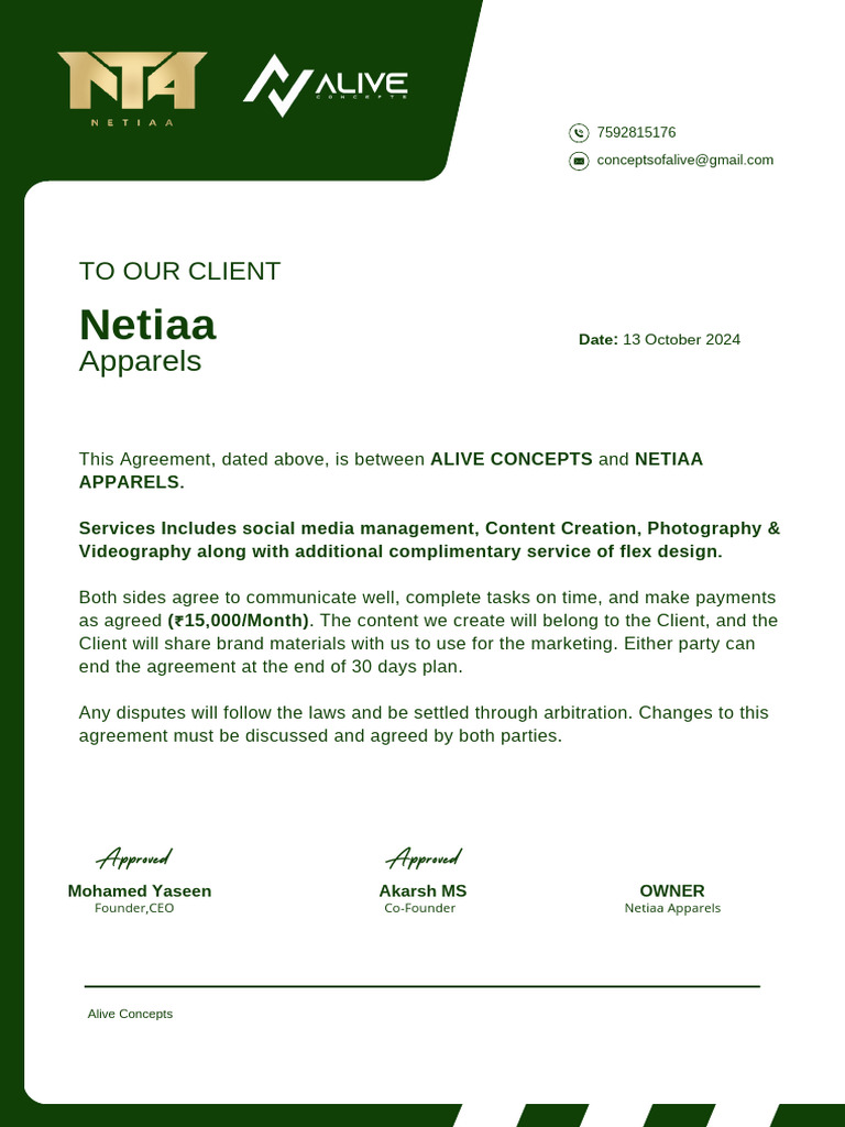 Official Contract | PDF