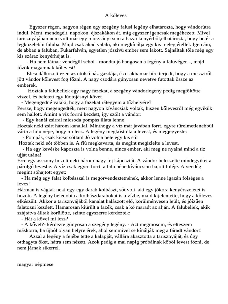 A Kőleves 3.oszt | PDF