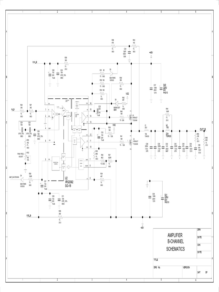 Class D Amplifier Schematic Overview | PDF
