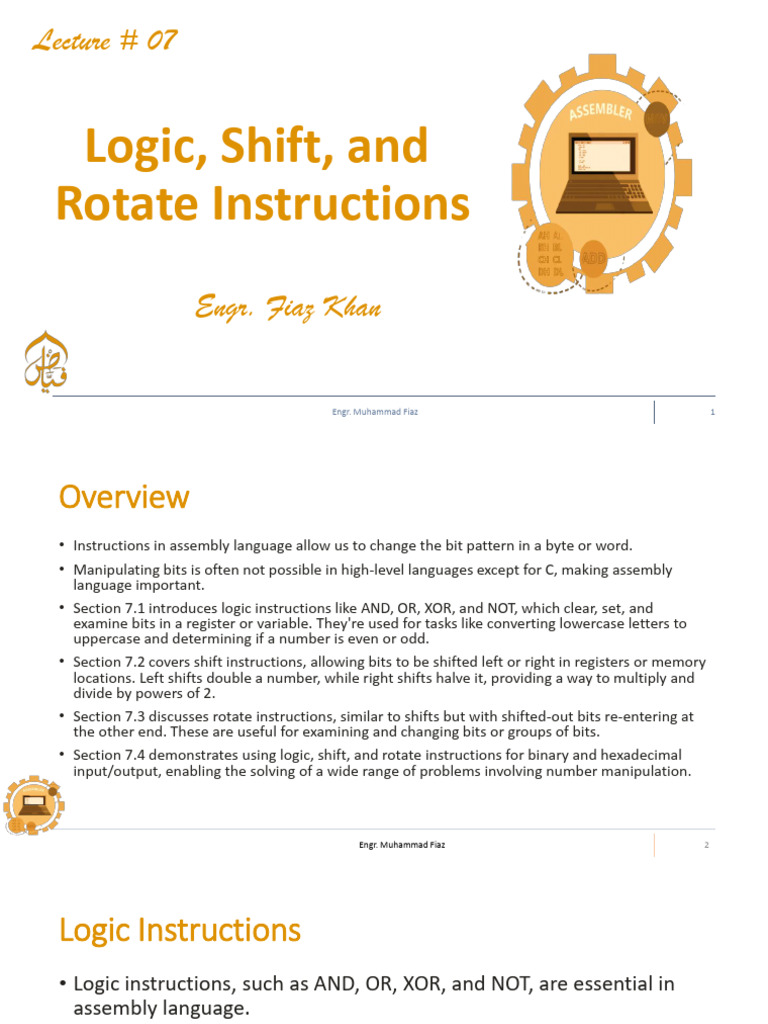 Assembly_Lecture_07 | PDF | Computing | Computer Architecture