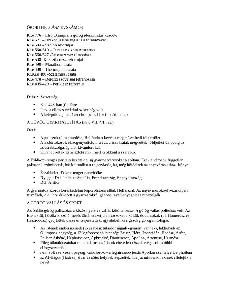 Ókori Hellász | PDF