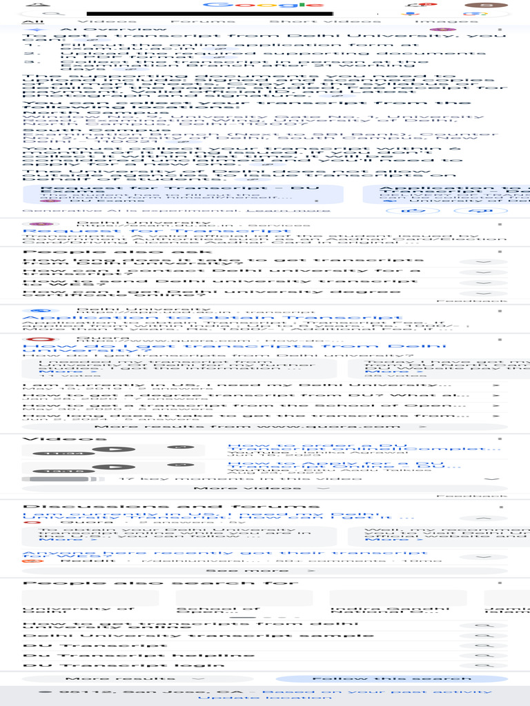 How To Get Transcripts From Delhi University - Google Search | PDF
