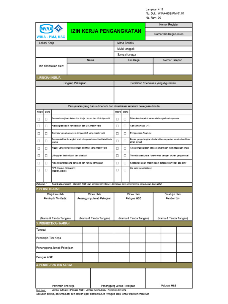 Izin Kerja Pengangkatan | PDF
