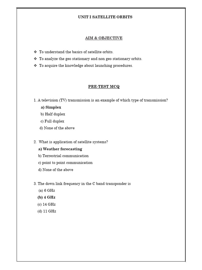 Satellite Communication Notes | PDF | Rotation | Orbit