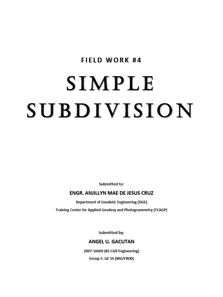 Geodetic Subdivision Exercise | PDF | Geophysics | Geodesy