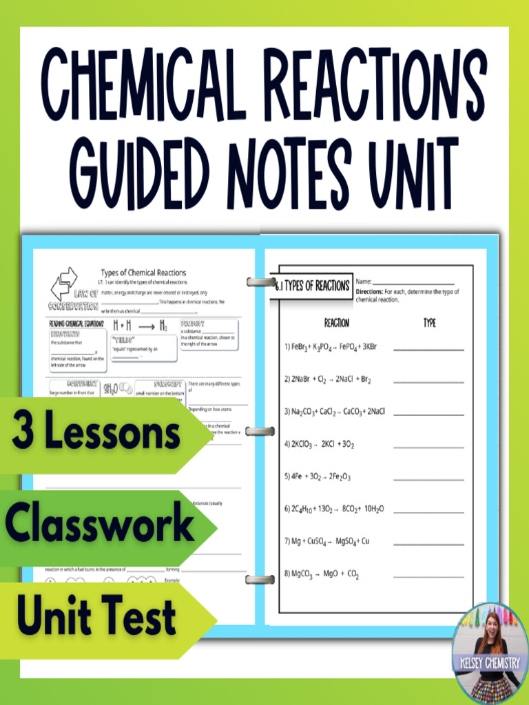 Chemical Reactions Guided Notes Unit | PDF