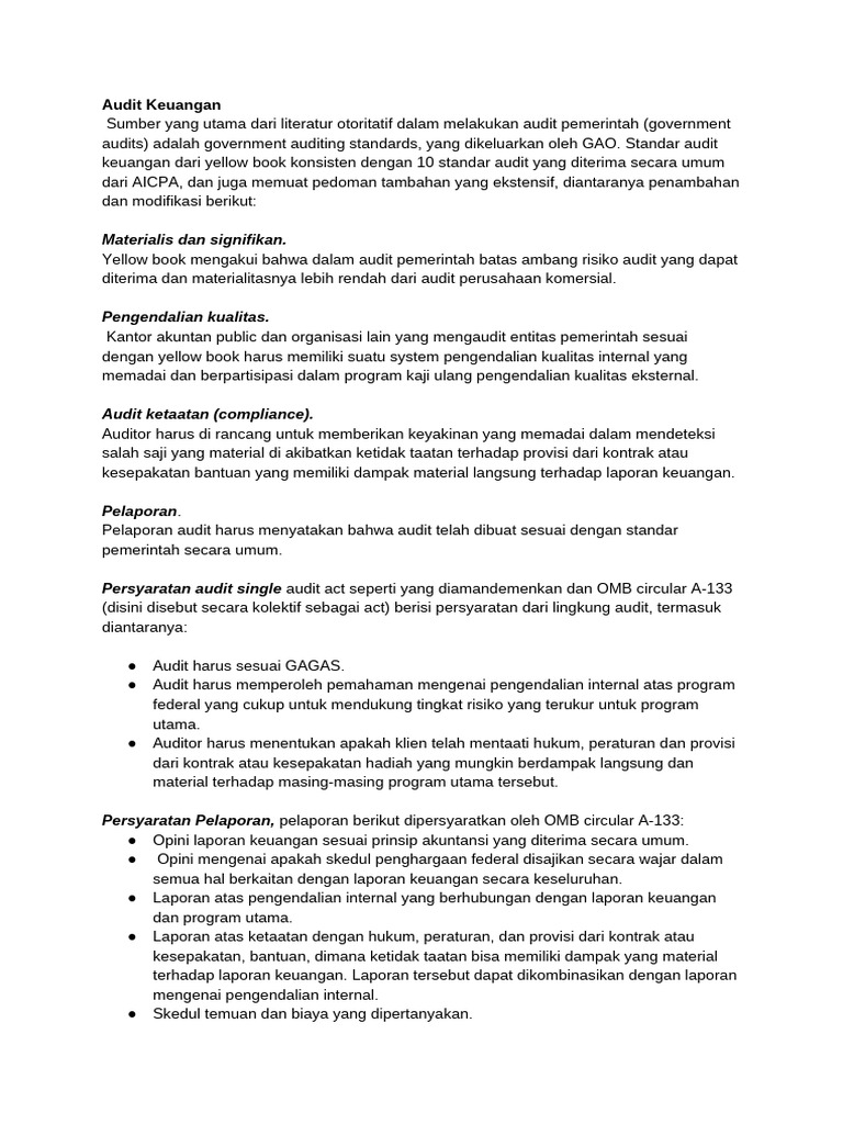 Standar Audit Yellow Book Pemerintah | PDF