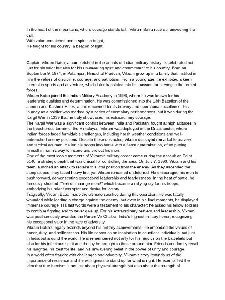 Essay ( Veer Gatha ) | PDF | Courage | Military