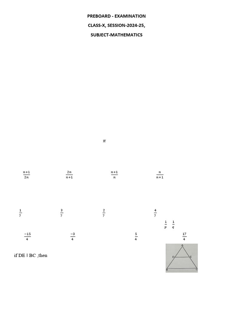 Class10 Pb Qp Maths (2) (1) | PDF | Circle | Quadratic Equation