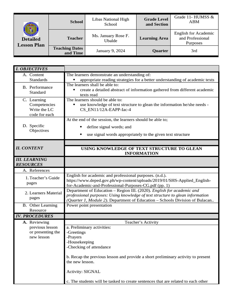 EAPP DLP-Q3-W1_Lesson 4 | PDF | Learning | Adolescence EAPP DLP-Q3-W1_Lesson 4 | PDF | Learning | Adolescence
