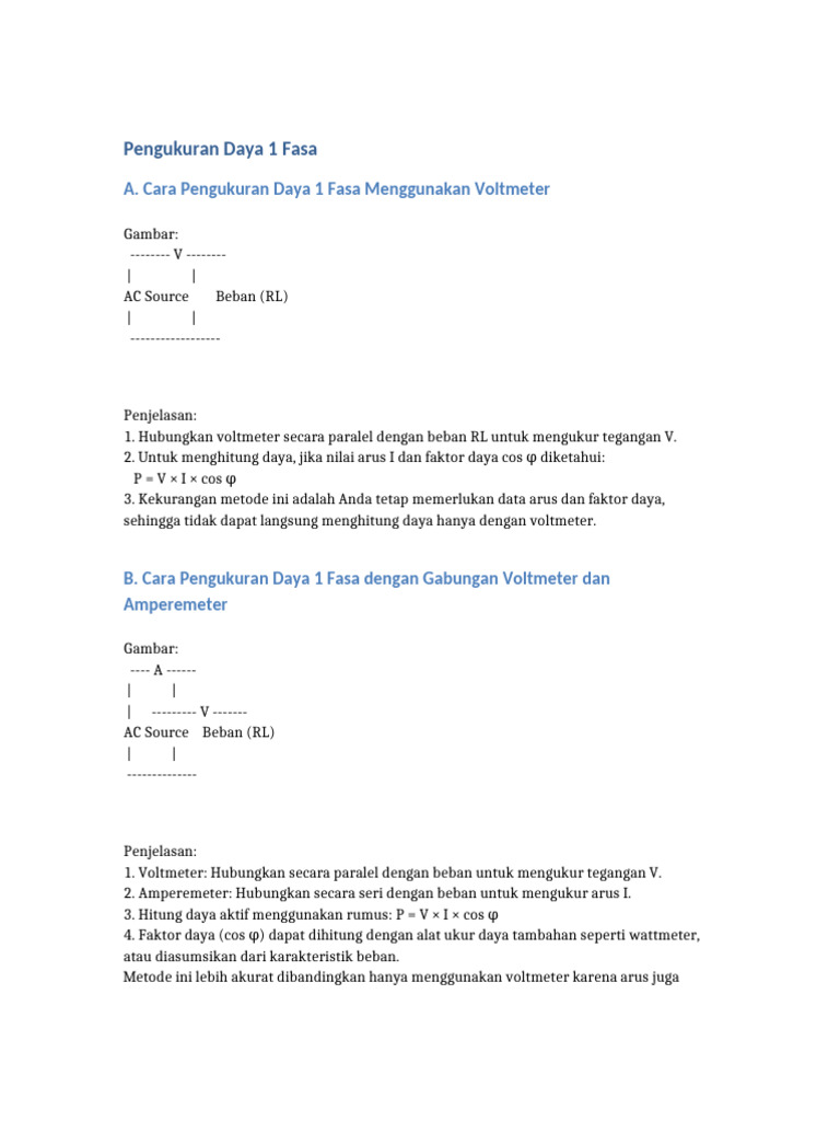 Pengukuran Daya 1 Fasa | PDF