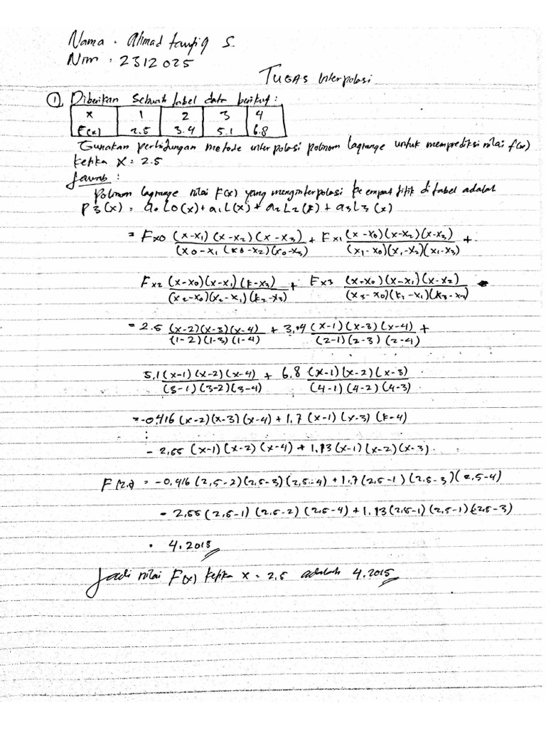 Tugas Metnum Interpolasi | PDF
