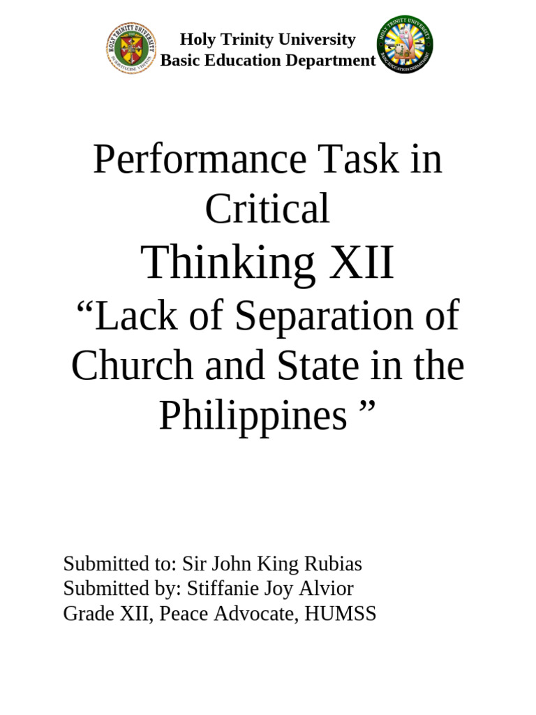 Alvior, Critical Thinking Final Paper | PDF