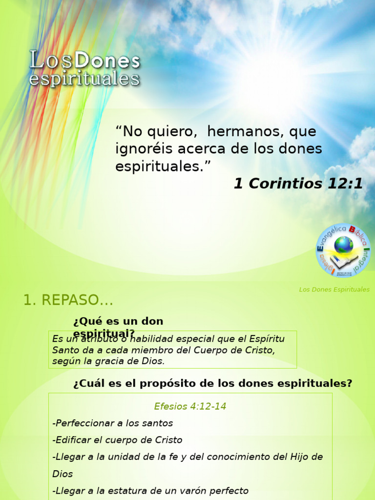 Dones 1 | PDF | Cristo (título) | Evangélico