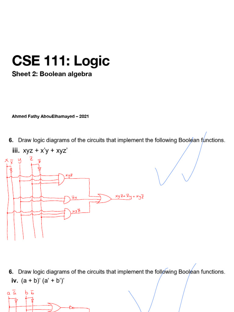 Tutorial3 Boolean Algebra | PDF