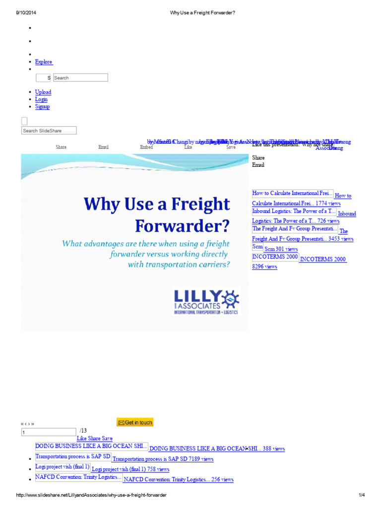 Why Use A Freight Forwarder | PDF | Cargo | Freight Transport