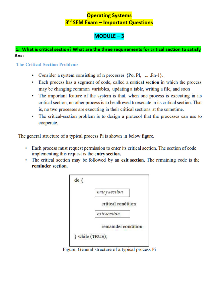OS Important M-3 | PDF | Process (Computing) | Concurrency (Computer Science)