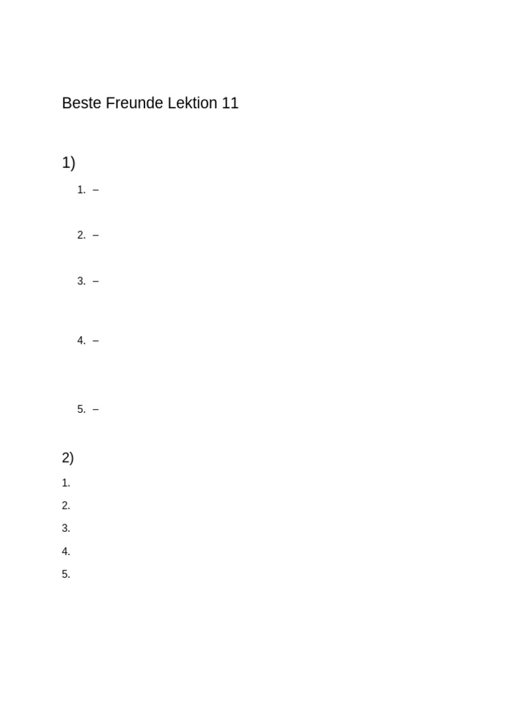Beste Freunde Lektion 11 | PDF