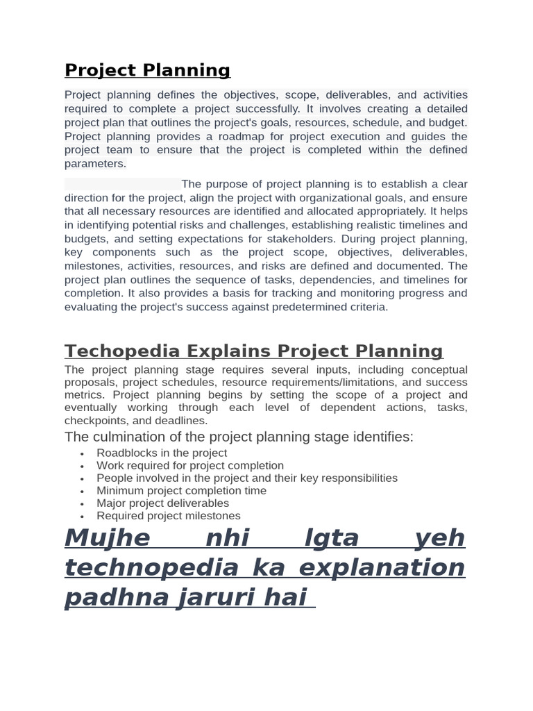 Project Planning | PDF | Project Management | Agile Software Development