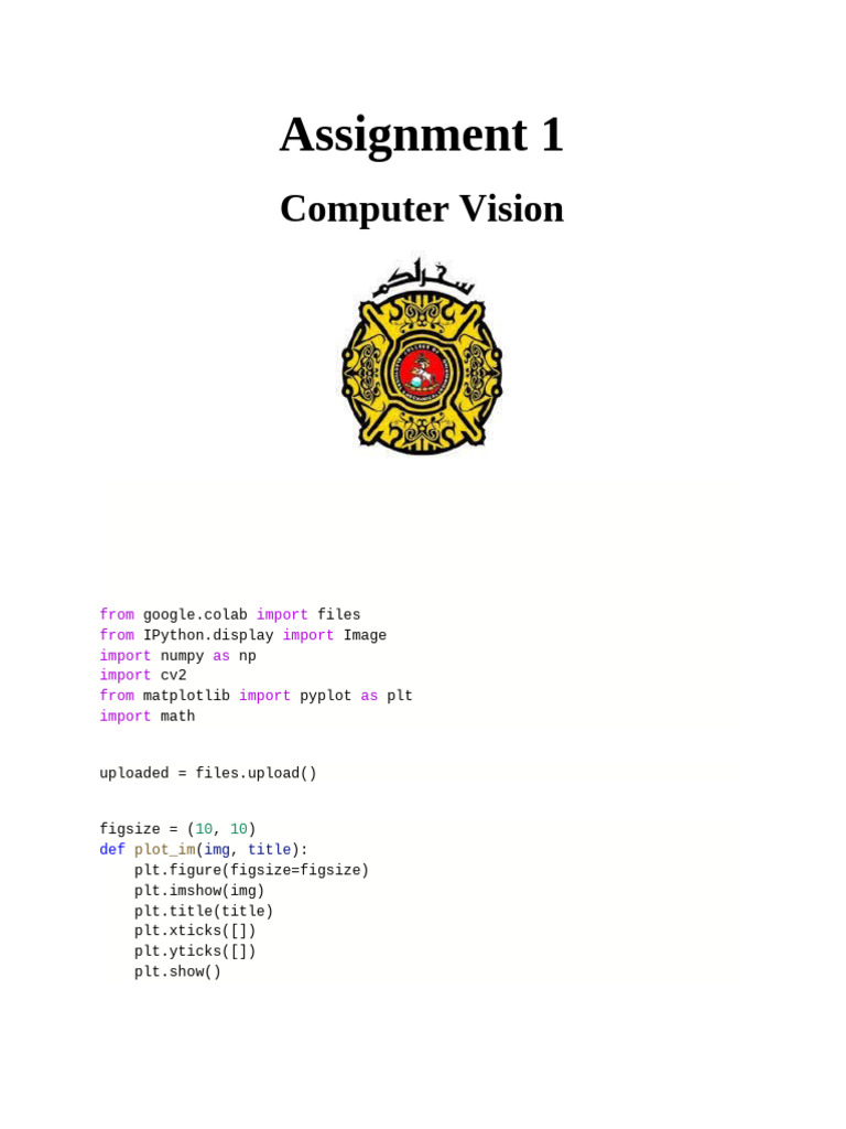 Computer Vision Filter Implemetation | PDF | Recording | Imaging