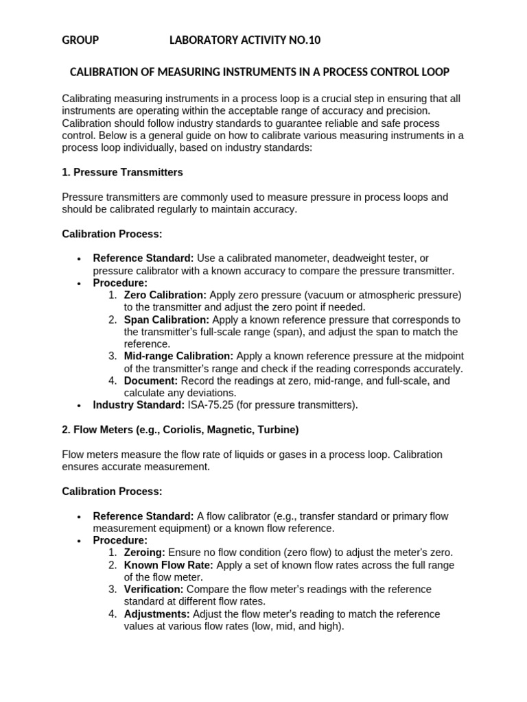Calibration Guide for Process Instruments | PDF | Calibration | Ph
