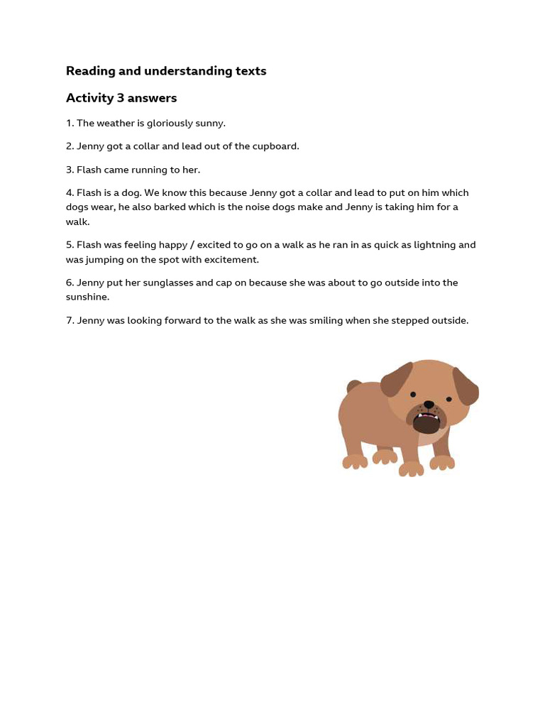 Reading and Understanding Texts Activity 3 Answers | PDF