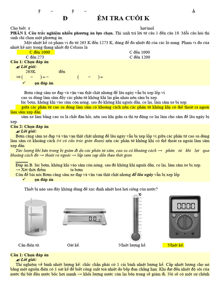 Dap An Kiem Tra Cuoi Ki 1 | PDF