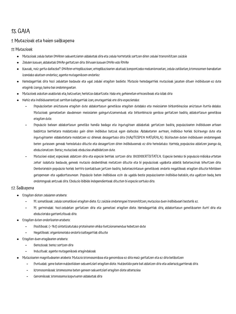 Bio Batx 2 Apunteak | PDF