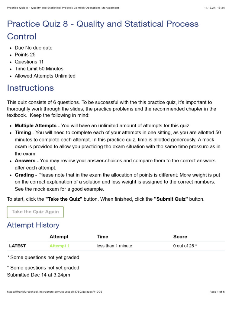 Quality Control Practice Quiz Guide | PDF | Standard Deviation