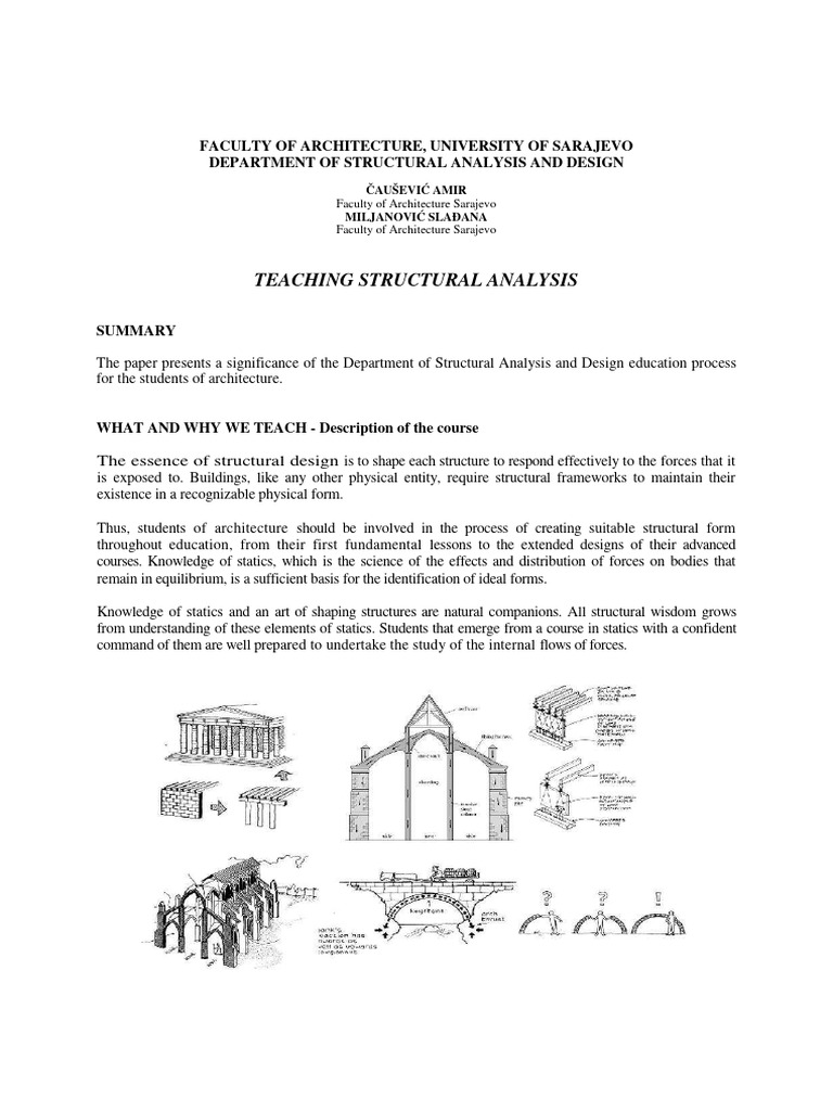 Teaching Structural Analysis | PDF | Structural Analysis | Force