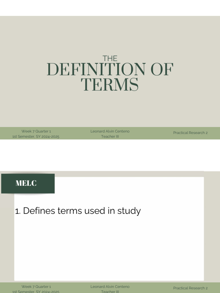 Definition of Terms | PDF | Hypothesis | Methodology