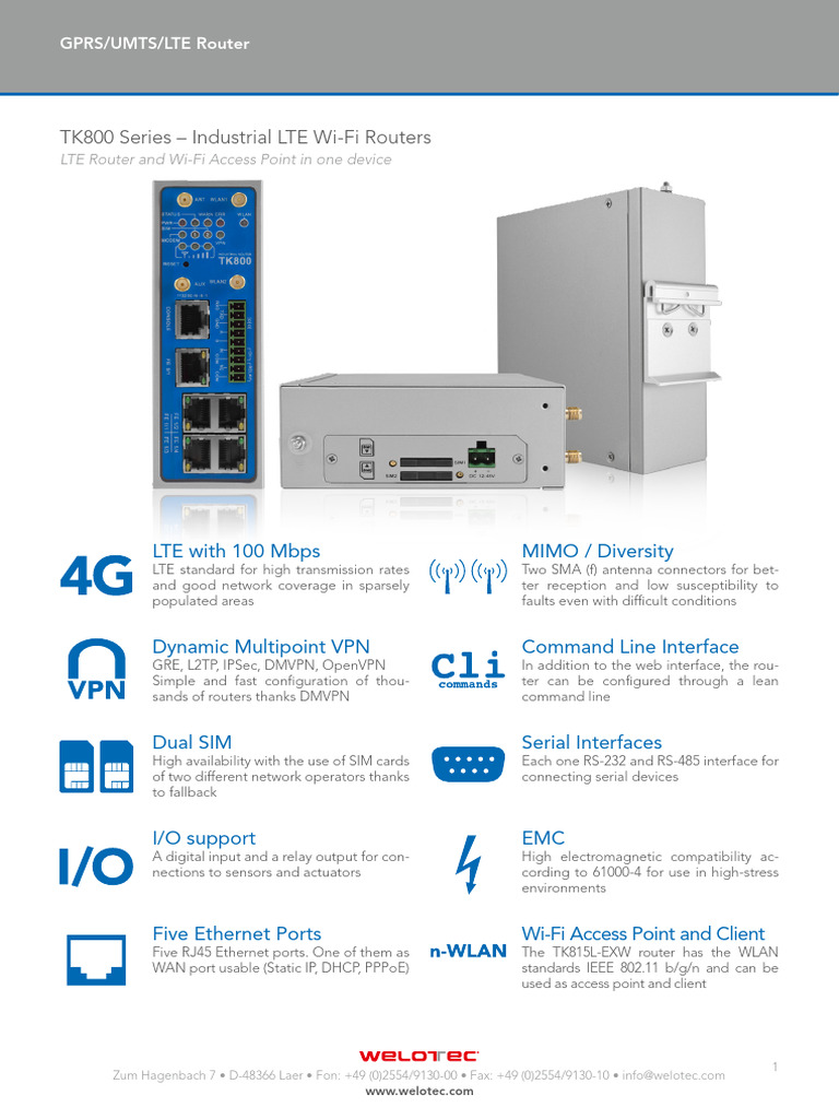 WIRELESS_CELLULAR_Router_Modem_WELOTEC_cellular_routers_WELOTEC_TK815L-EXW-Datasheet-EN | PDF ...