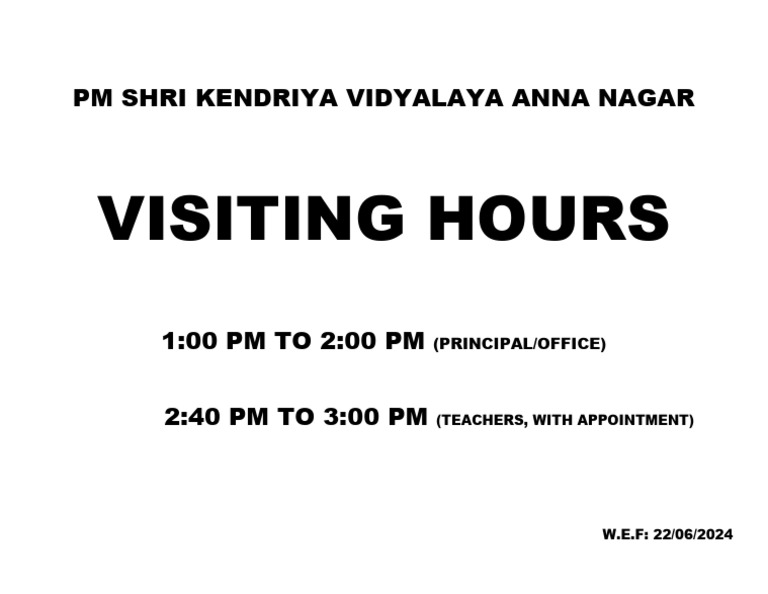 Visiting Hours | PDF