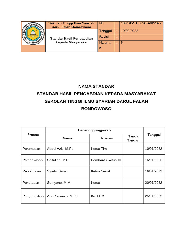 Draf Standar Hasil PKM (Done) | PDF