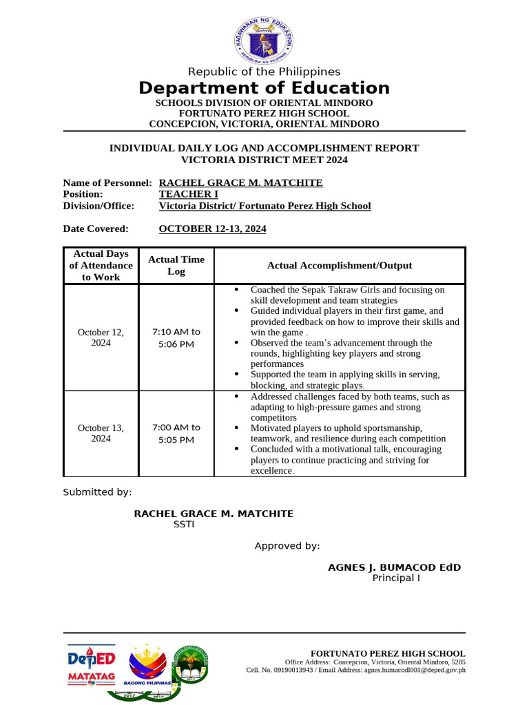 District Meet IDLAR Report Template (2) | PDF