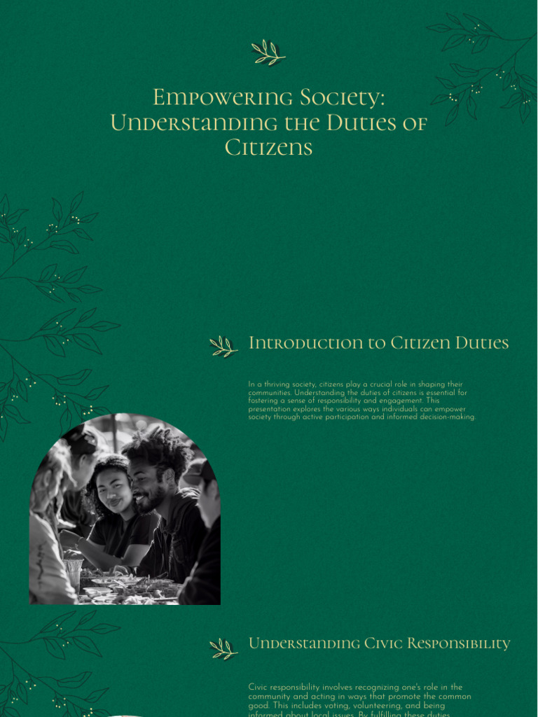 Duties of Citizens for Empowering Society | PDF