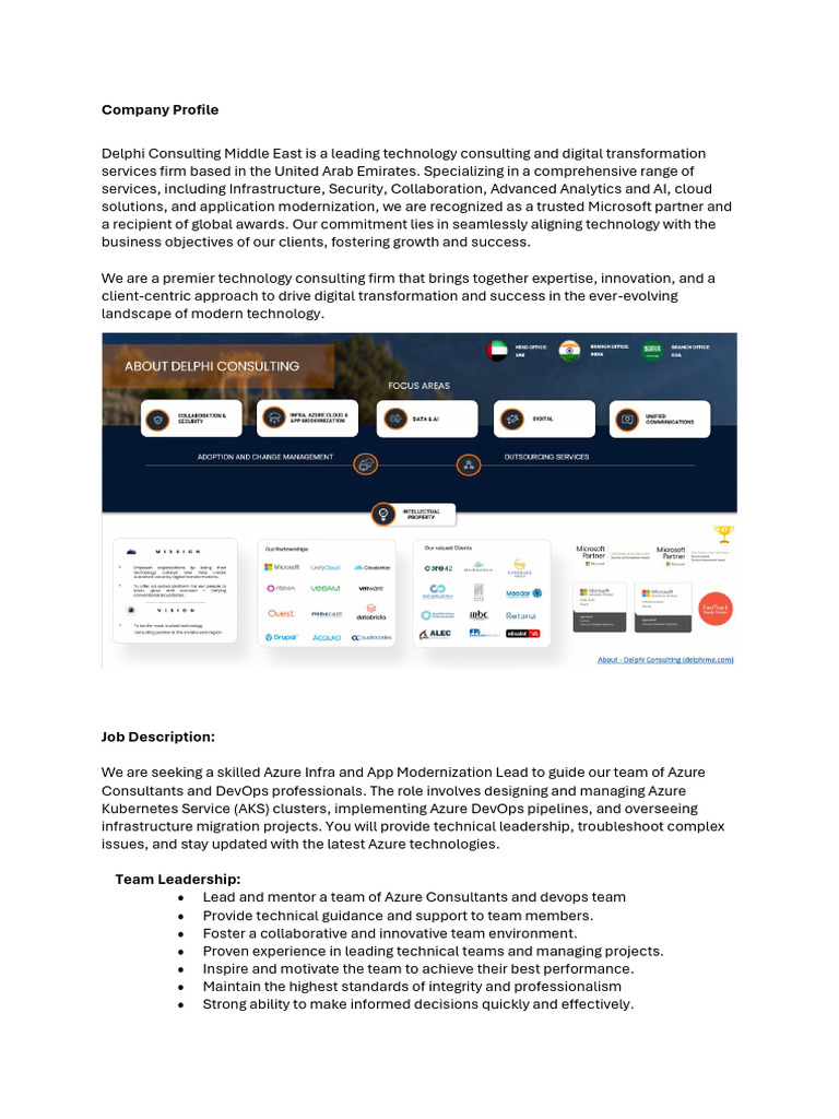 Azure Infra & App Modernization Lead Role | PDF | Microsoft Azure ...