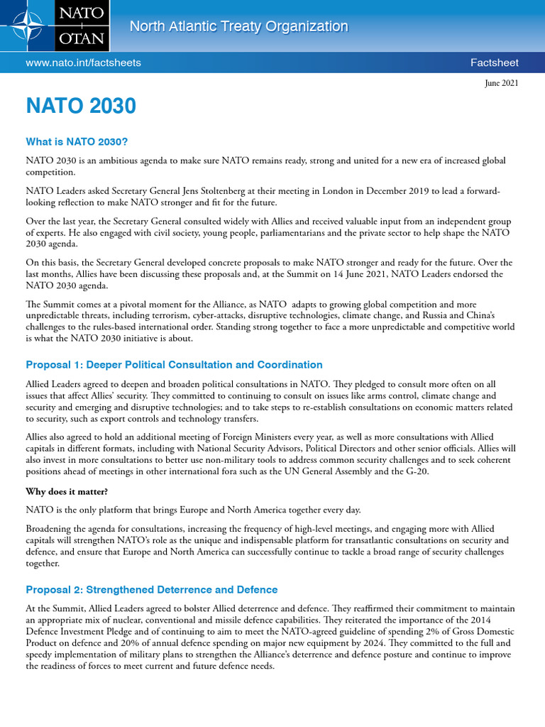 NATO 2030: Strengthening Alliance Resilience | PDF | Nato | Climate Change