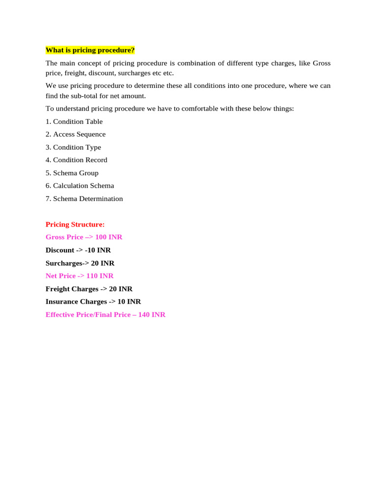 03 05 Pricing+Procedure | PDF | Pricing | Prices