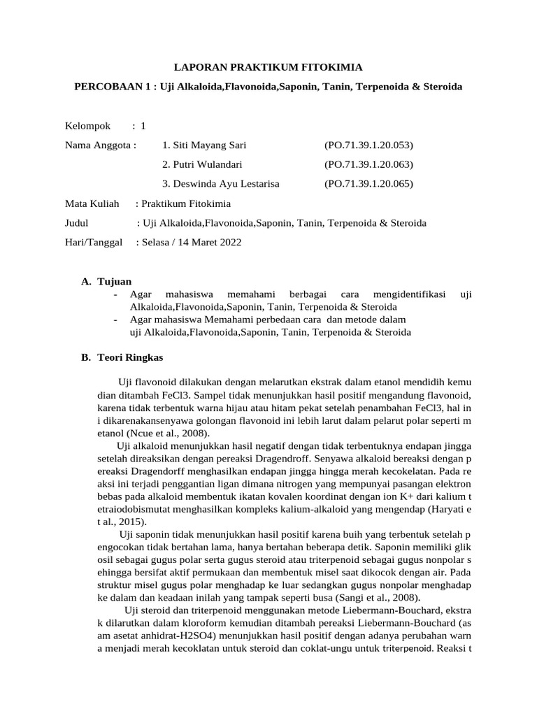 Laprak Fitokimia | PDF