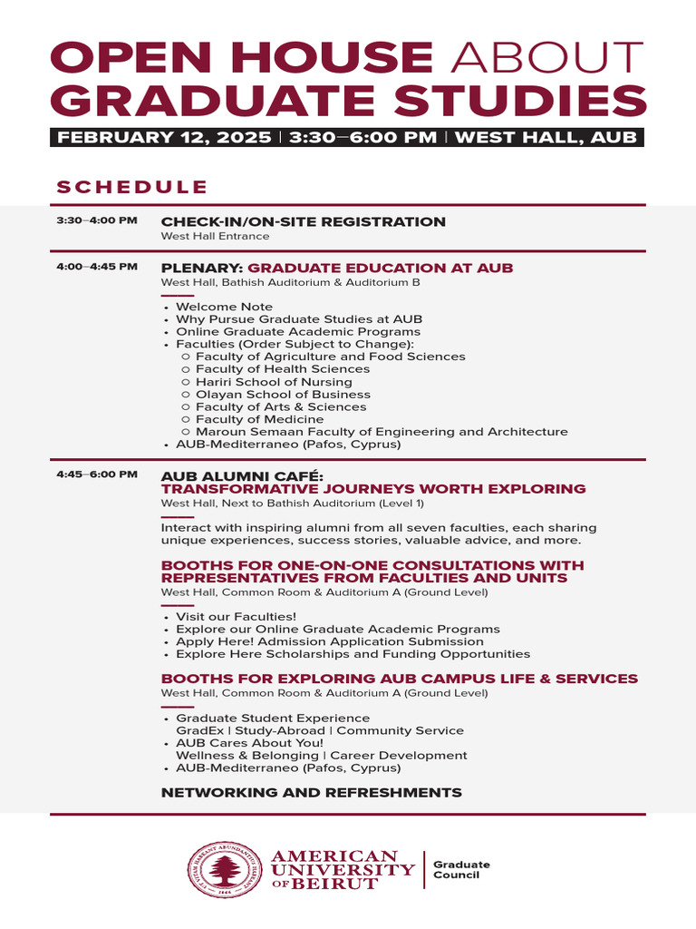 Open House Feb.2025 Schedule 1 | PDF