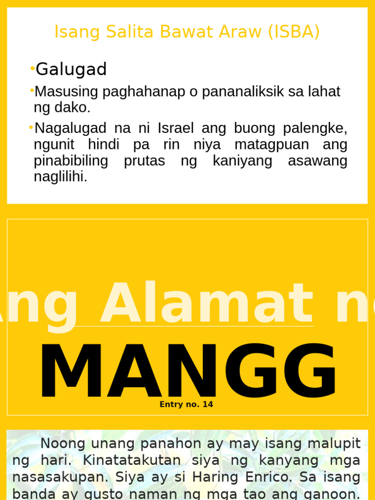 Week 5 - Ang Alamat NG Mangga | PDF