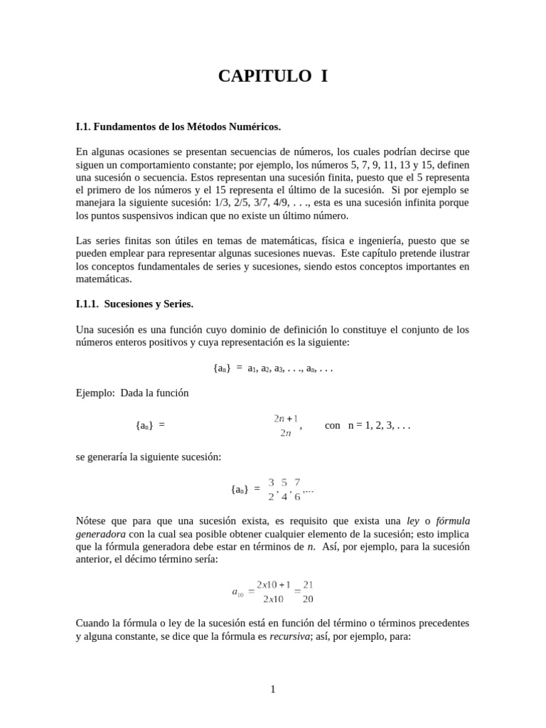 Métodos Numéricos Capítulo 1 | PDF | Secuencia | Función (Matemáticas)