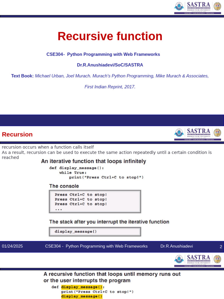 13.recusive Function | PDF | Computer Programming | Theoretical ...