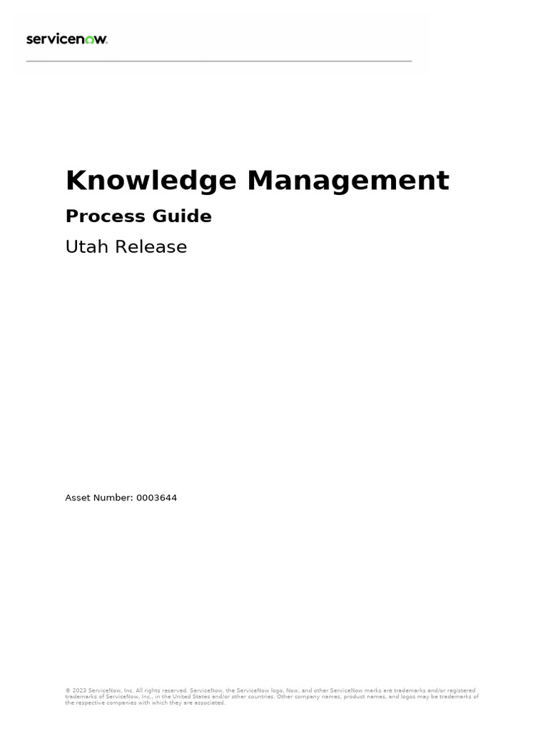 Knowledge - Process Guide - Utah | PDF | Trademark | Knowledge Management