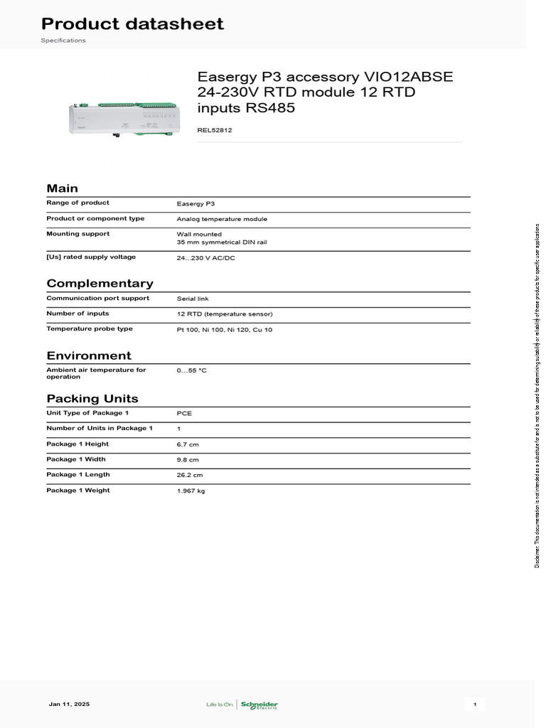 Schneider Electric - PowerLogic-P3-Protection-Relays - REL52812 | PDF ...